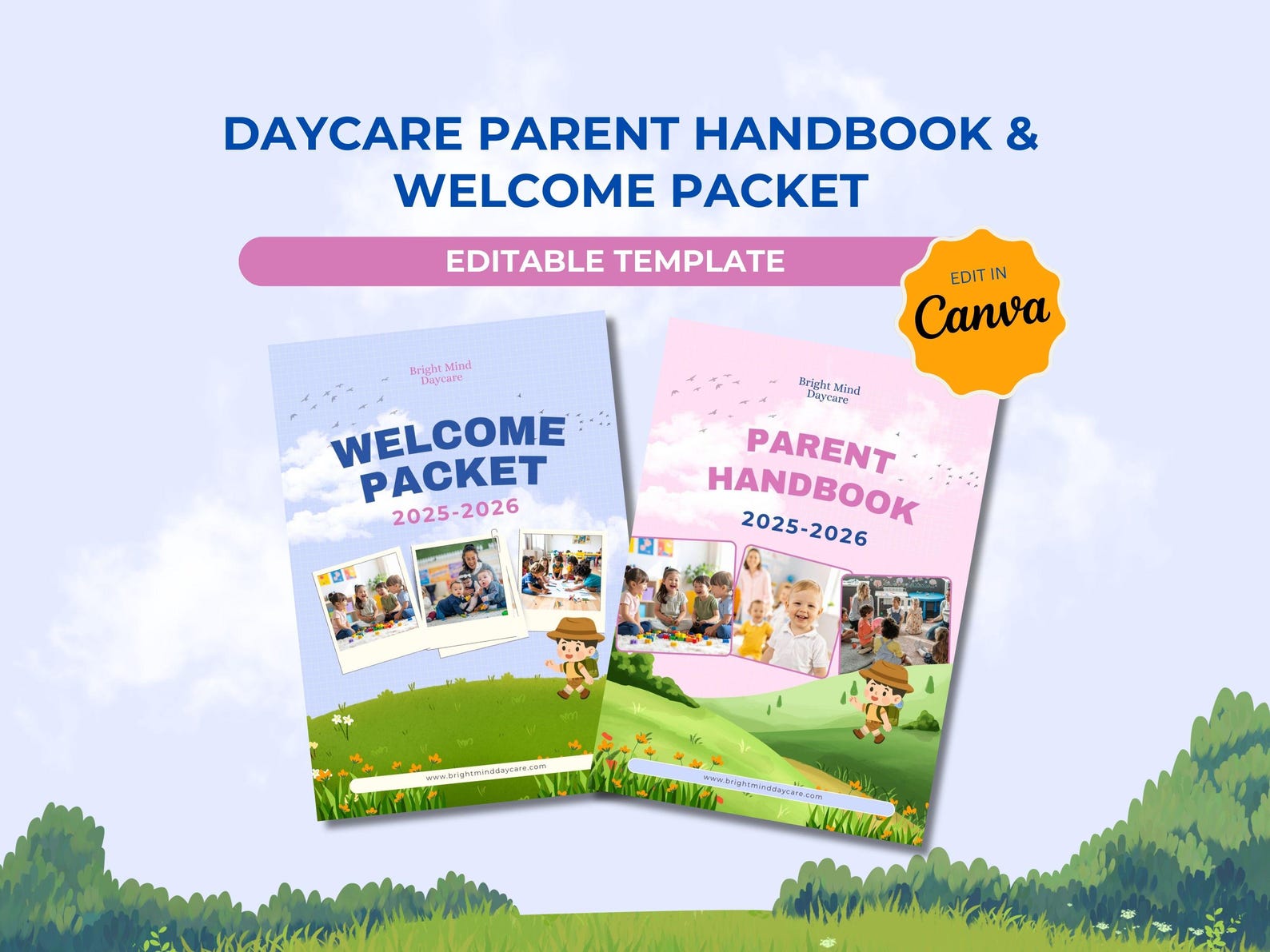 Childcare Parent Handbook & Welcome Packet Design, Daycare Center ...