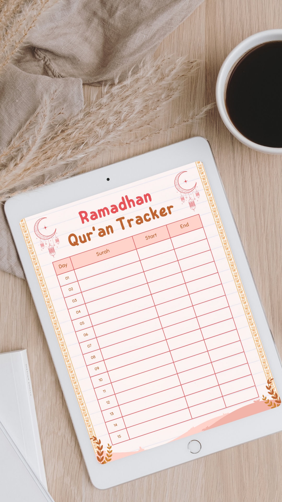 Printable Ramadan Quran Tracker, Ramadan Tracker Digital Download ...