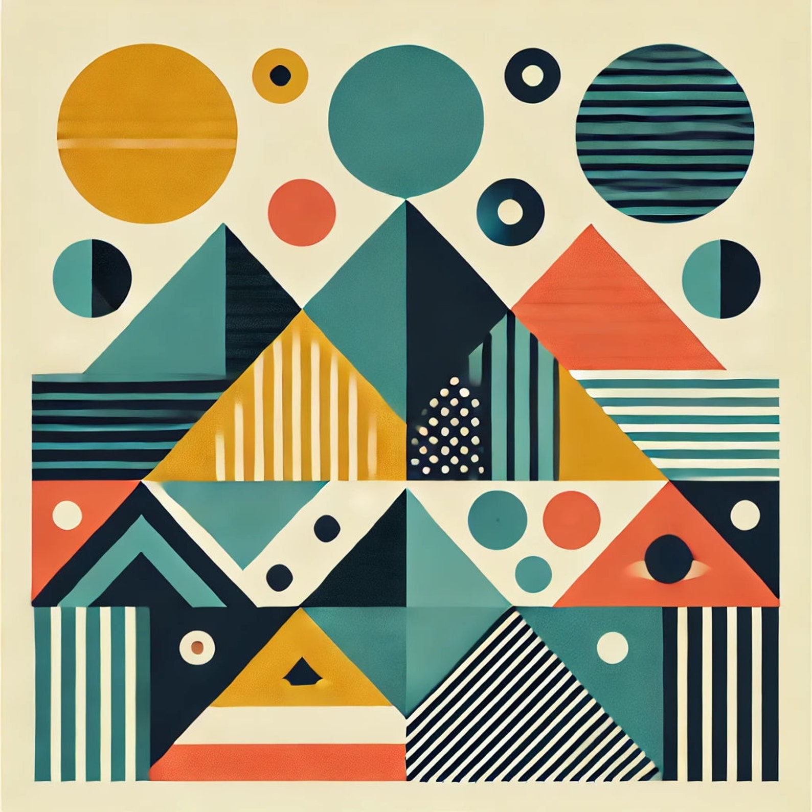 Modern Geometric Abstract Art Print Vibrant Digital Download - Etsy