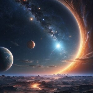 Epic Cosmic Landscape Digital Download Stunning Sci-fi Wall Art With ...