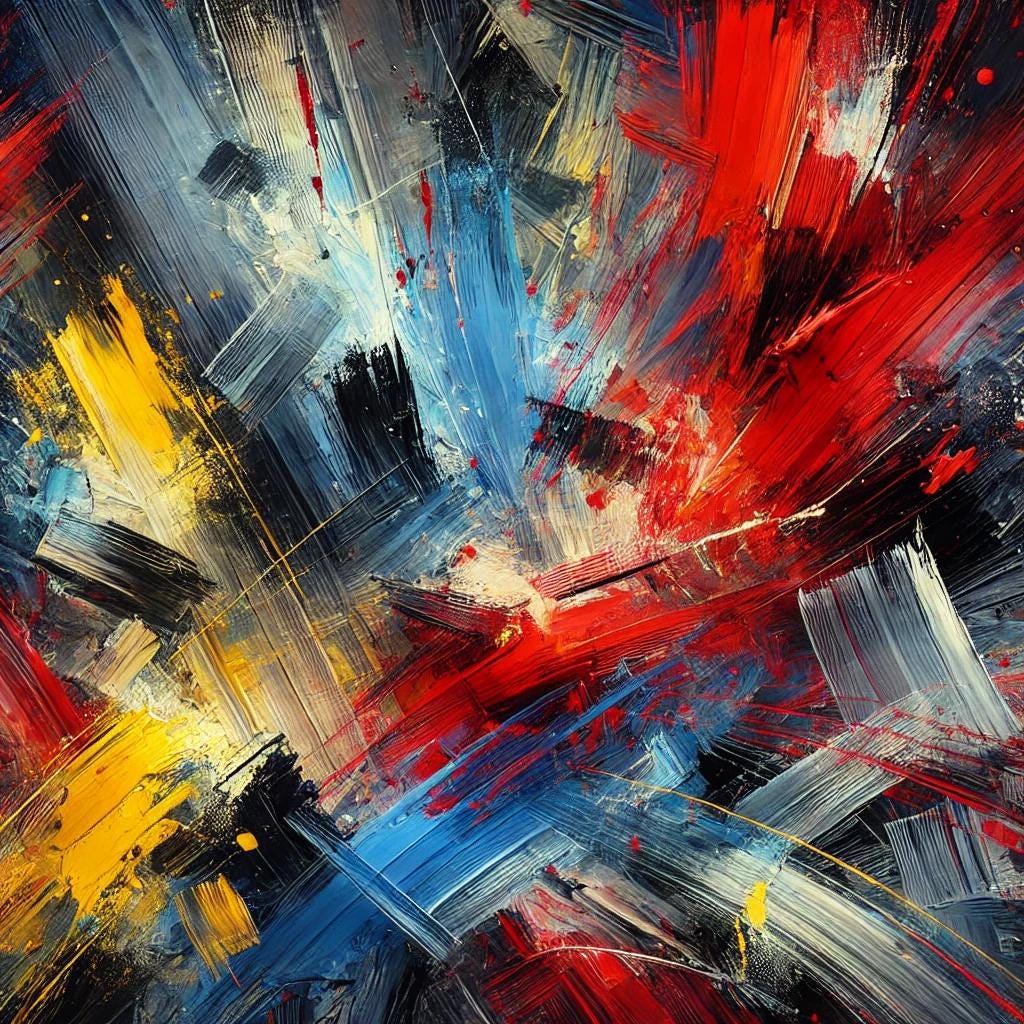 Dynamic Abstract Expressionism Art Print Bold Colorful Digital Download ...