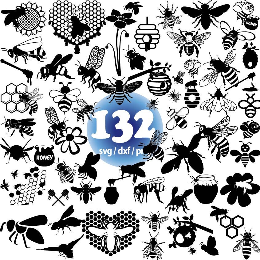 Bee Svg Bundle, Bee Hive Svg, Bee Svg, Honeycomb Svg, Be Hand Drawn Svg ...