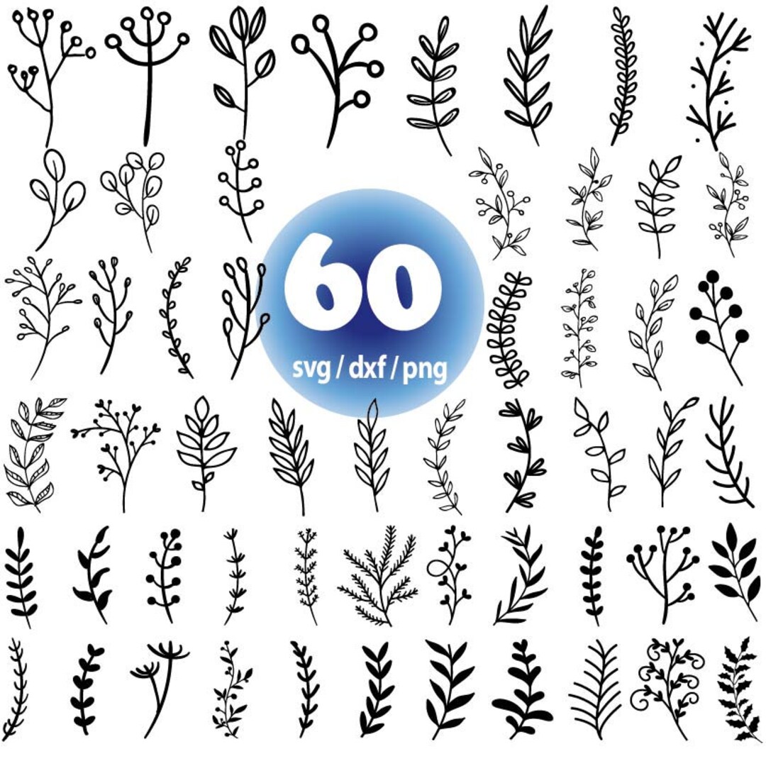 Leaves & Branches Svg Png, Leaves Svg Bundle, Hand Drawn Leaves Svg ...