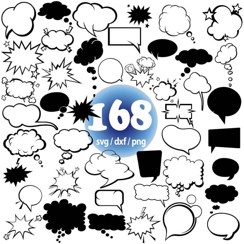 Comic Style Action Bubbles Svg, Comiccartoon Style Svg, Birthday Svg ...