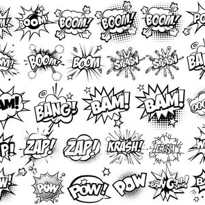 Comic Book Svg, Comic Book Svg Bundle, Superhero Speech Bubble, Cartoon ...