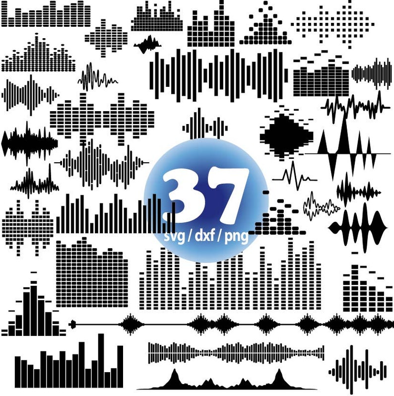 Sound Wave Svg, Music Svg, Frequency Svg, Music Equalizer Silhouette ...