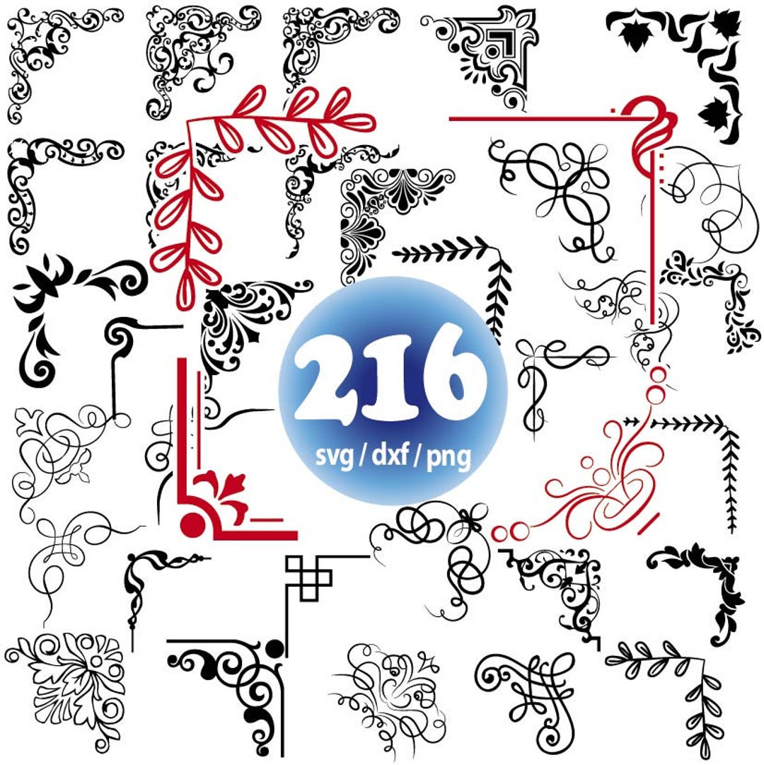 Corner Svg Bundle, Corner Svg, Floral Corner Svg, Corner Pattern Border ...
