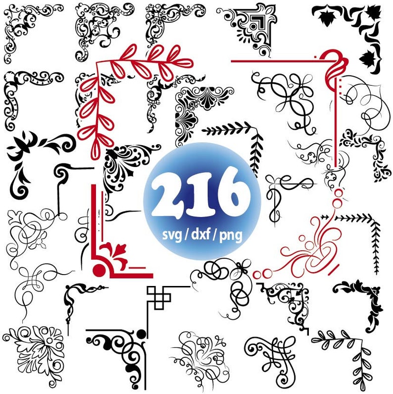 Corner Svg Bundle, Corner Svg, Floral Corner Svg, Corner Pattern Border ...
