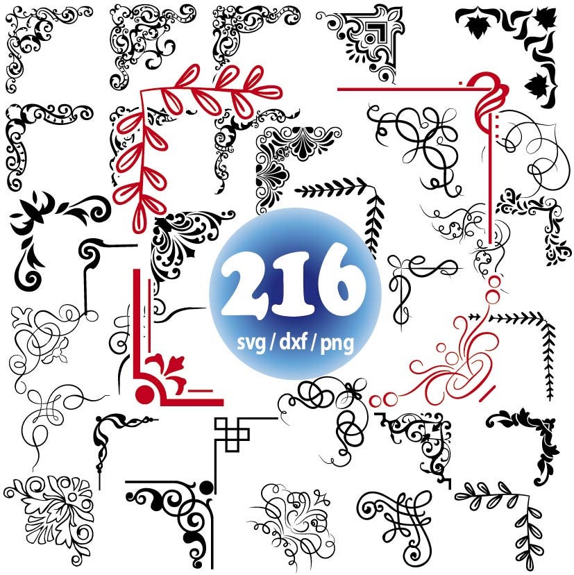 Corner Svg Bundle, Corner Svg, Floral Corner Svg, Corner Pattern Border ...