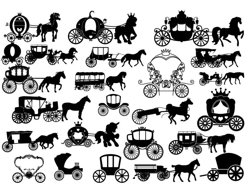 Carriage Svg Bundle, Horse Carriage Svg, Cinderella Carriage Svg ...