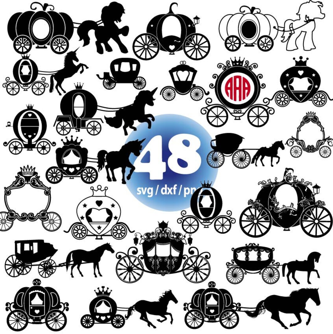 Carriage Svg Bundle, Horse Carriage Svg, Cinderella Carriage Svg ...