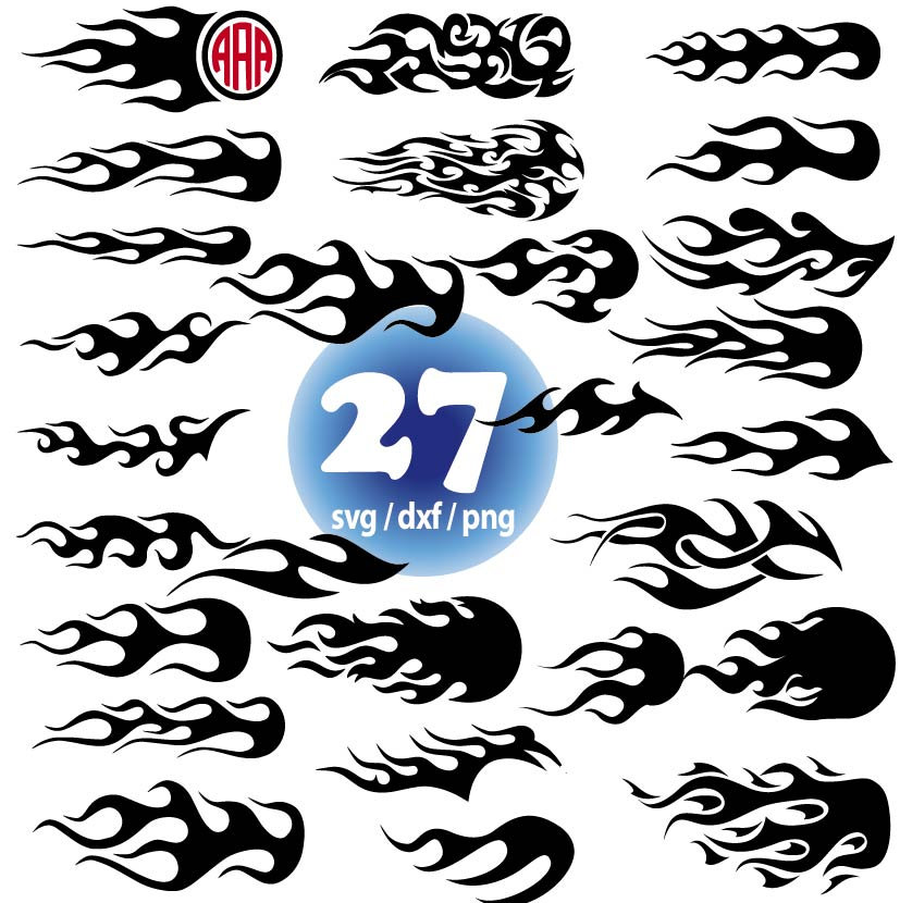 Flames & Tribal Flames Svg, Racing Flames Svg, Fire Svg, Biker Flames ...