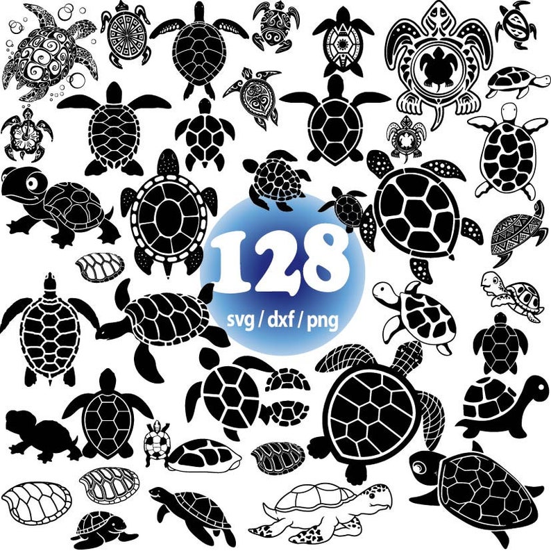 Turtle Silhouette Svg, Turtle Svg Bundle, Sea Turtle Svg, Sea Animals ...