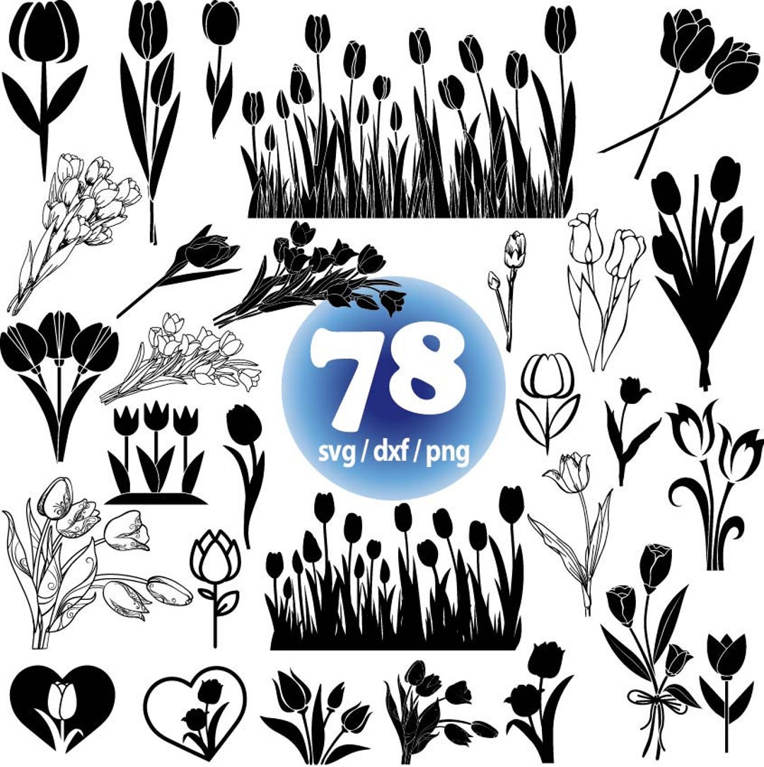 Tulips Svg Bundle, Tulip Svg, Spring Flower Svg, Floral Tulip ...