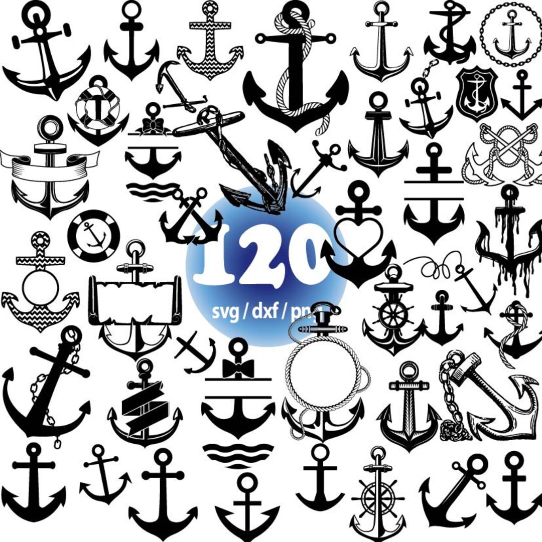 Anchor Svg Bundle, Split Anchor Rope Svg, Anchor Frame Svg, Anchor ...