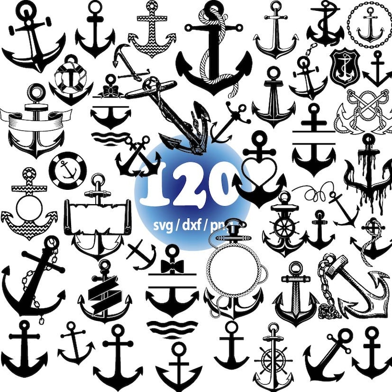 Anchor Svg Bundle, Split Anchor Rope Svg, Anchor Frame Svg, Anchor ...