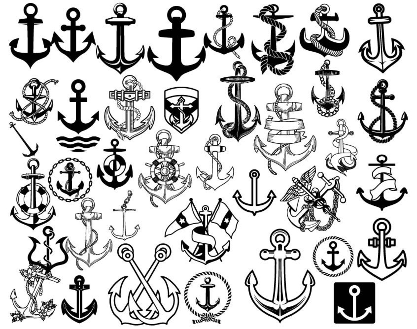 Anchor Svg Bundle, Split Anchor Rope Svg, Anchor Frame Svg, Anchor ...