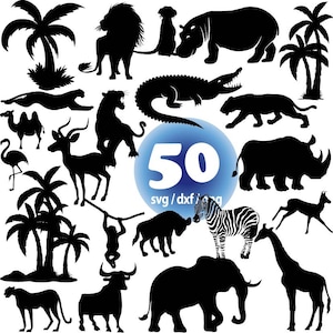 Jungle Safari Animals Svg Bundle, Giraffe, Elephant, Rhino, Lion King ...