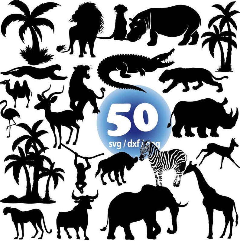 Jungle Safari Animals Svg Bundle, Giraffe, Elephant, Rhino, Lion King ...