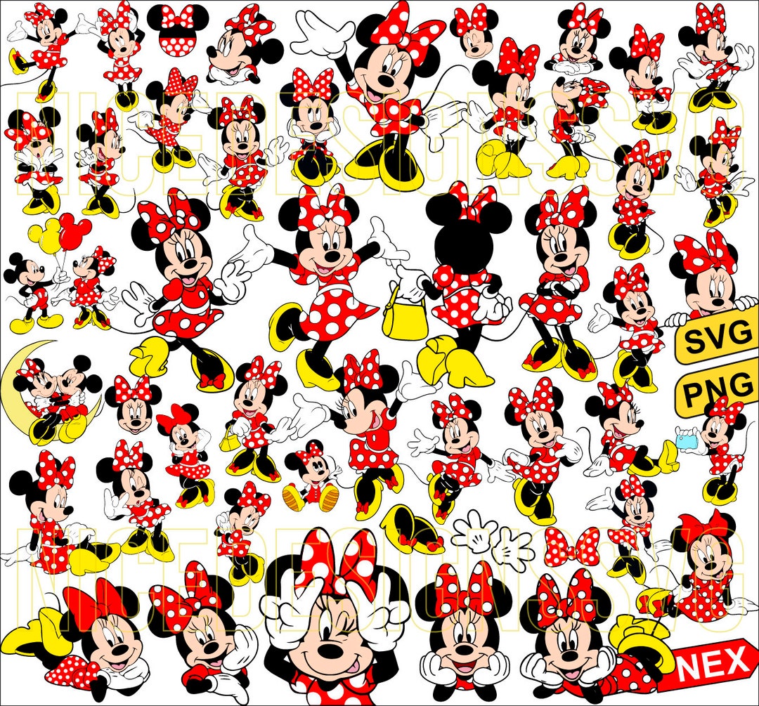 Red Dress Polka Dots Svg Png Bundle, Red Mouse Svg Png, Polkadots Svg ...