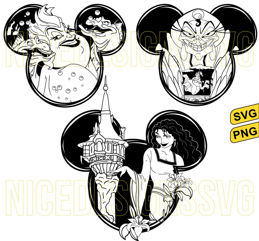 Villains Svg Png Clipart, Mouse Bad Girls Svg, Bad Witches Svg ...