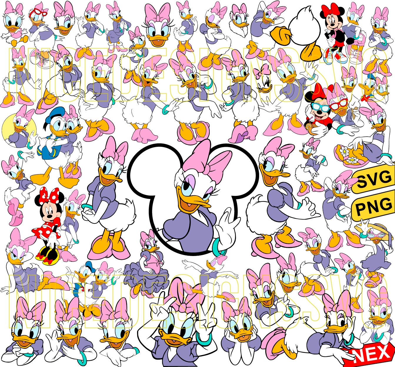 Retro Duck Svg Bundle, Mouse Besties Svg, Duck Friends Svg, Girls Trip ...