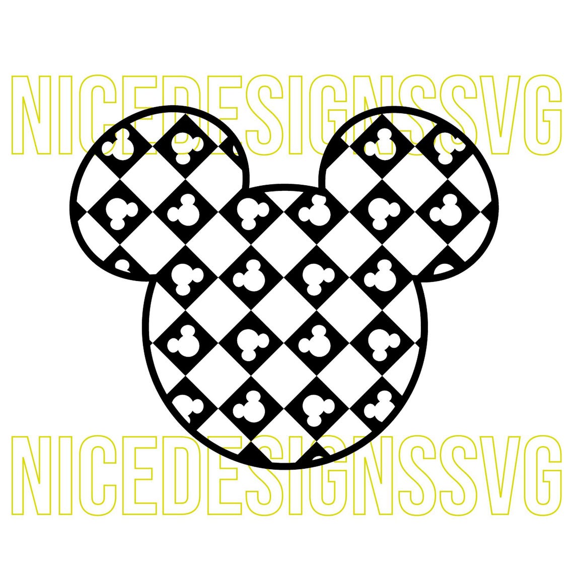 Mouse Checkered Head Svg Png, Retro Mouse Png, Vintage Mouse Checkers ...
