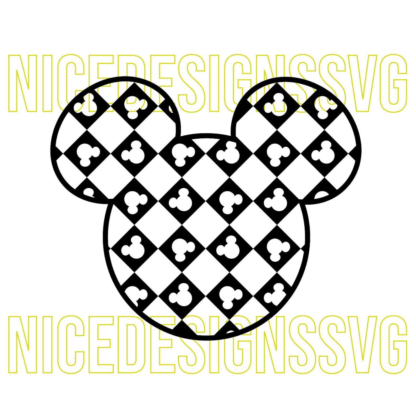 Mouse Checkered Head Svg Png, Retro Mouse Png, Vintage Mouse Checkers ...
