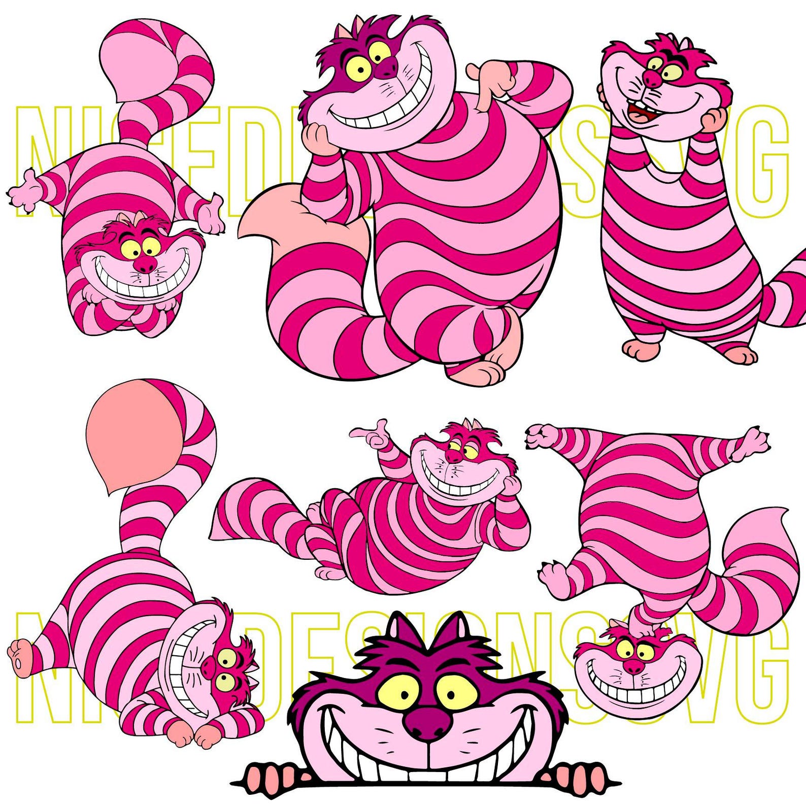 Bundle Cat Smile Svg Png, We're All Mad Here Svg, Cheshire Cat Svg ...