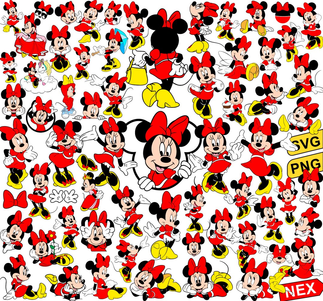 Red Mouse Girl Bow Svg Png Bundle, Mouse Svg, Mouse Cricut, Birthday ...