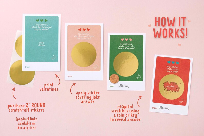 Scratch-off Joke Valentine Cards for Kids | Printable DIY for Classroom ...