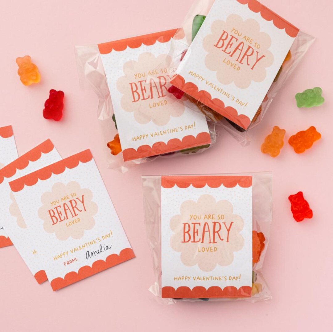 You Are BEARY Loved Gummy Bear Valentine Printable | Valentine Tag ...