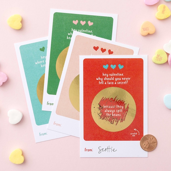 Valentines Scratch off Cards - Etsy