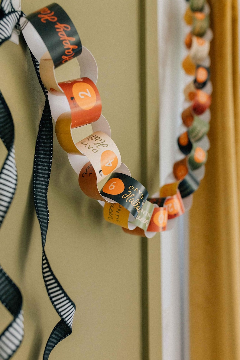 Halloween Countdown Chain | Printable Halloween Advent Paper Chain ...