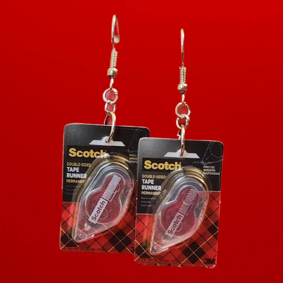 Mini Scotch Tape Earrings, Office Gag Gift, Office Humor, Unique ...