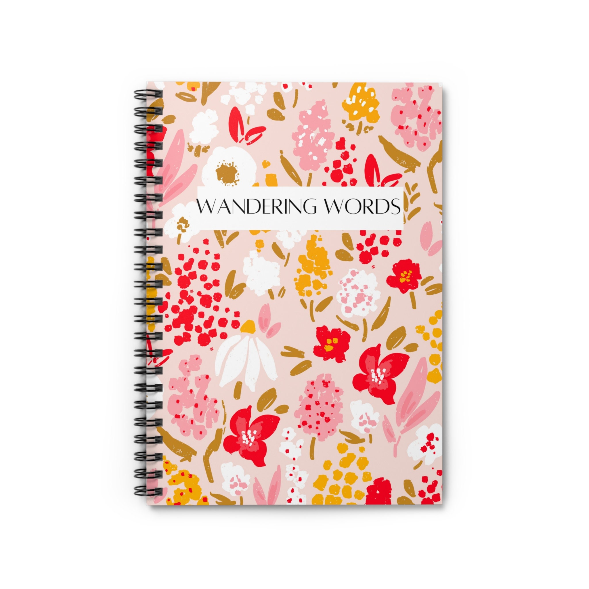 Wandering Words Flowered Spiral Notebook - Ruled Line Funny / Light ...
