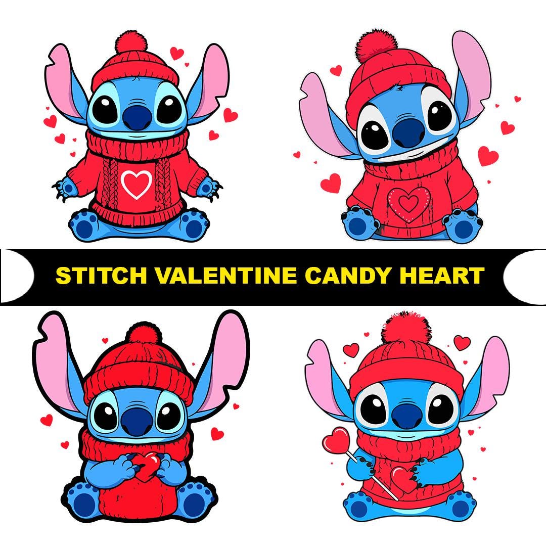 Stich Valentine Bundle Stitch Valentine Candy Heart PNG Heart Png ...