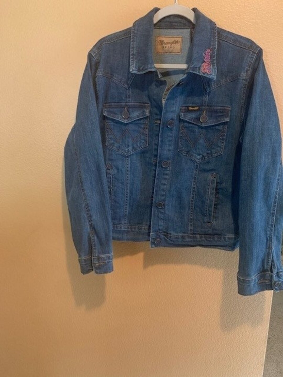 Denim Jacket With University of Florida Lettering on the Front and ...