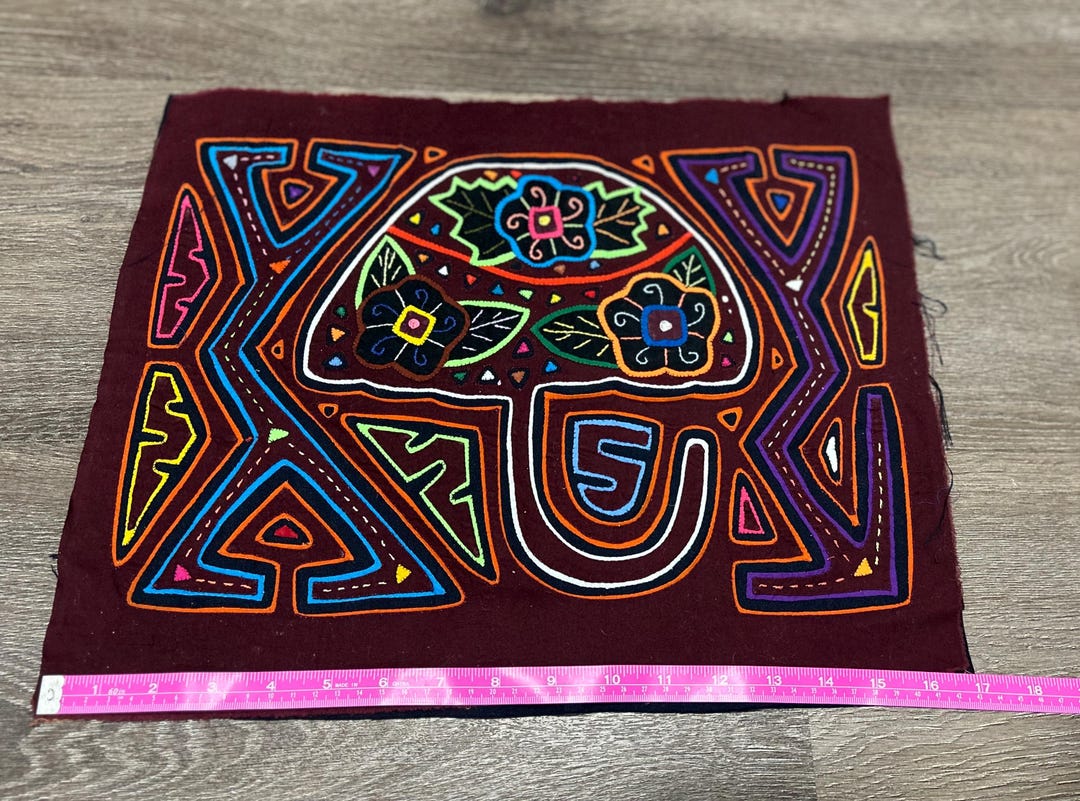 Tapestry Art. Molas From Panama. Handmade.indigenous. Mushrooms. L 17 ...