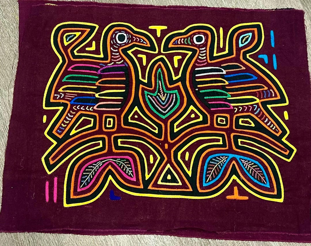 Tapestry Art Set. Molas From Panama. Handmade. Indigenous. Colorful ...