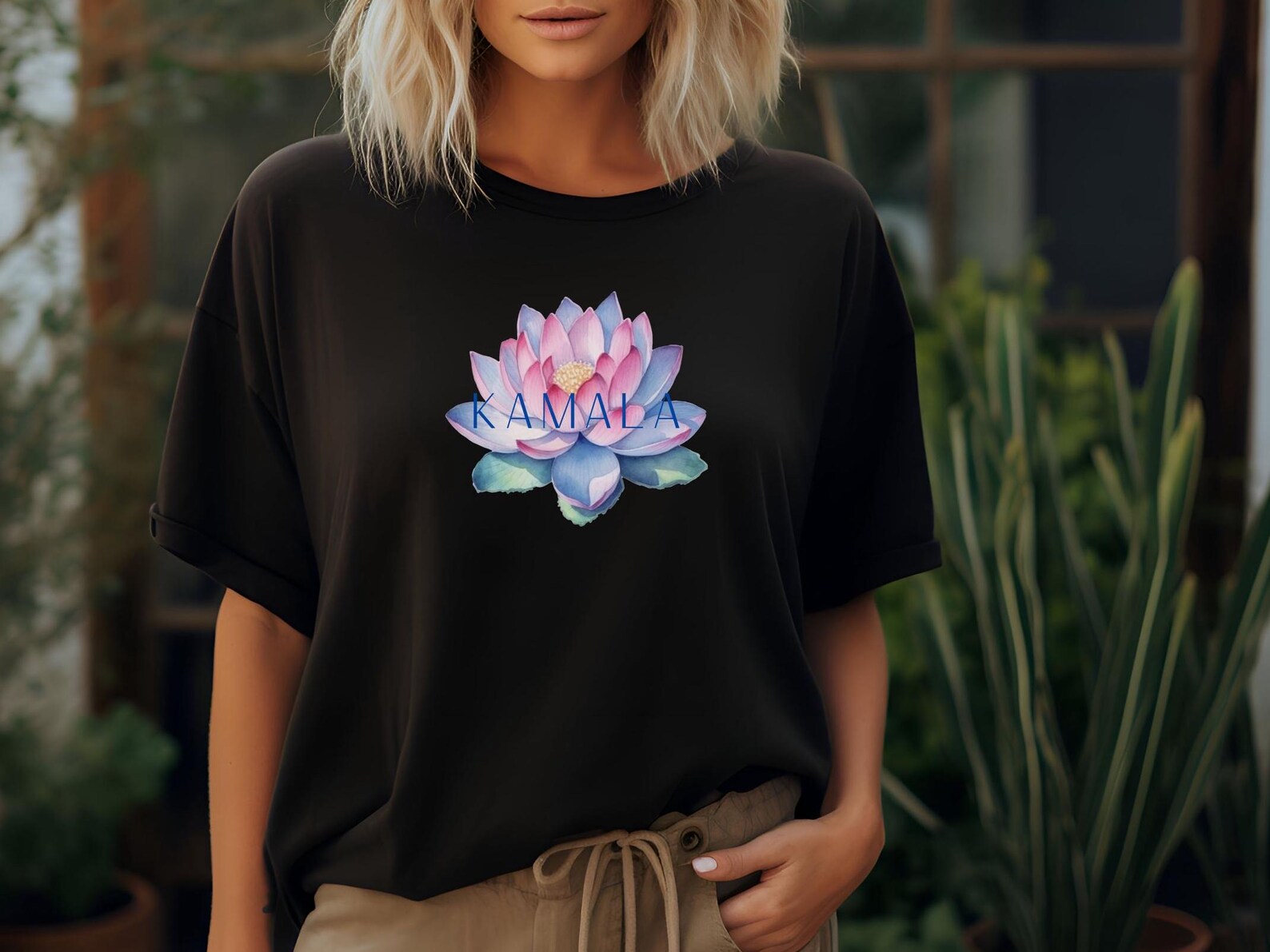 Kamala Lotus Watercolor Botanical 2024 Shirt Presidential Election ...
