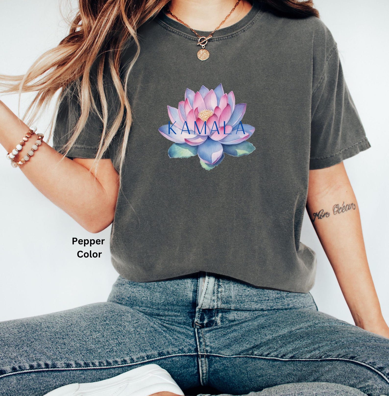 Kamala Lotus Watercolor Botanical 2024 Shirt Presidential Election ...