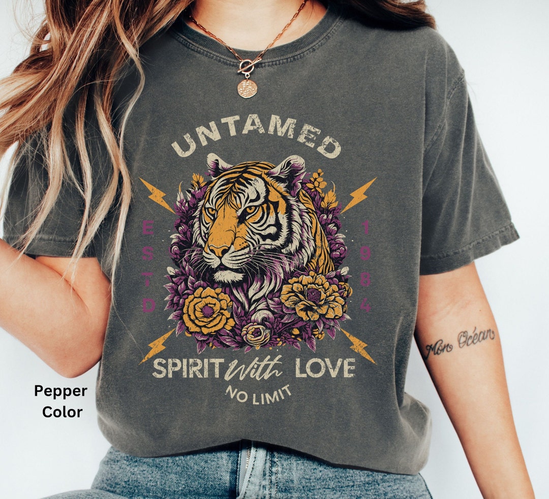 Faded Streetwear Tiger Shirt Untamed Spirit Love Tiger Unisex Tshirt ...