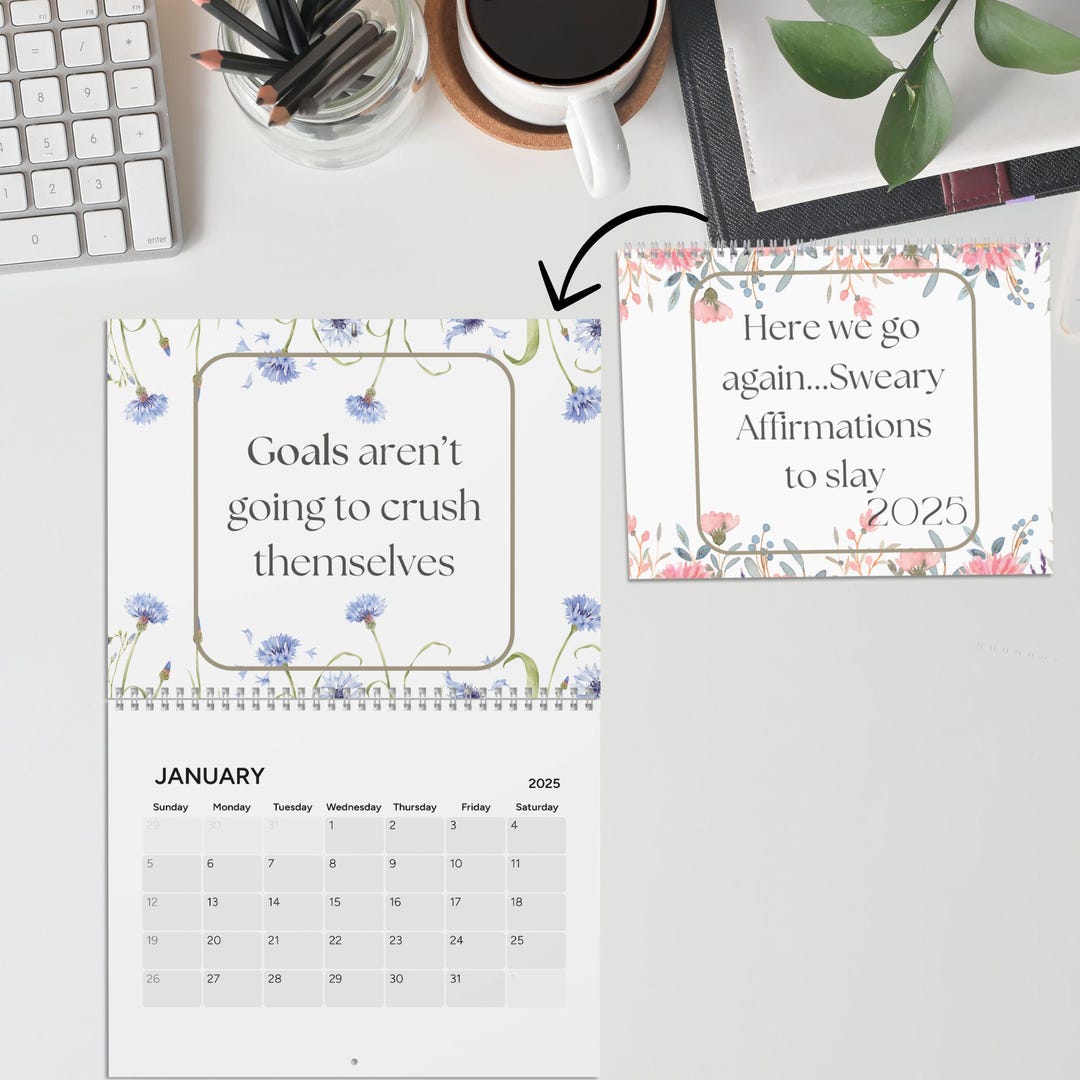 Funny Swear Boss Woman Affirmations Wall Calendar 2025 Inspirational ...