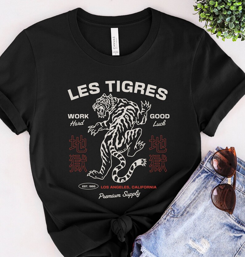 Les Tigres French Asian Streetwear Tiger Shirt Tiger Unisex Tshirt ...