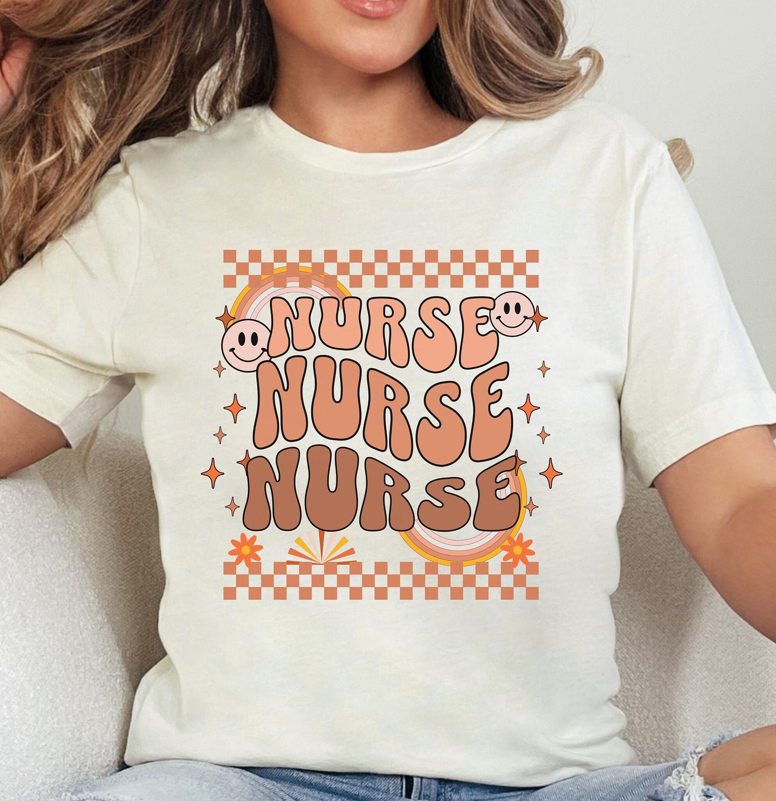 Neutral Nurse Outfit Retro Nurse Shirt Nurse Party Groovy Tshirt New ...
