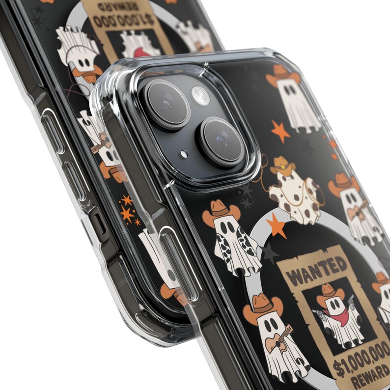 Cute Western Ghosts Halloween iPhone Magnetic Clear Impact Case iPhone ...