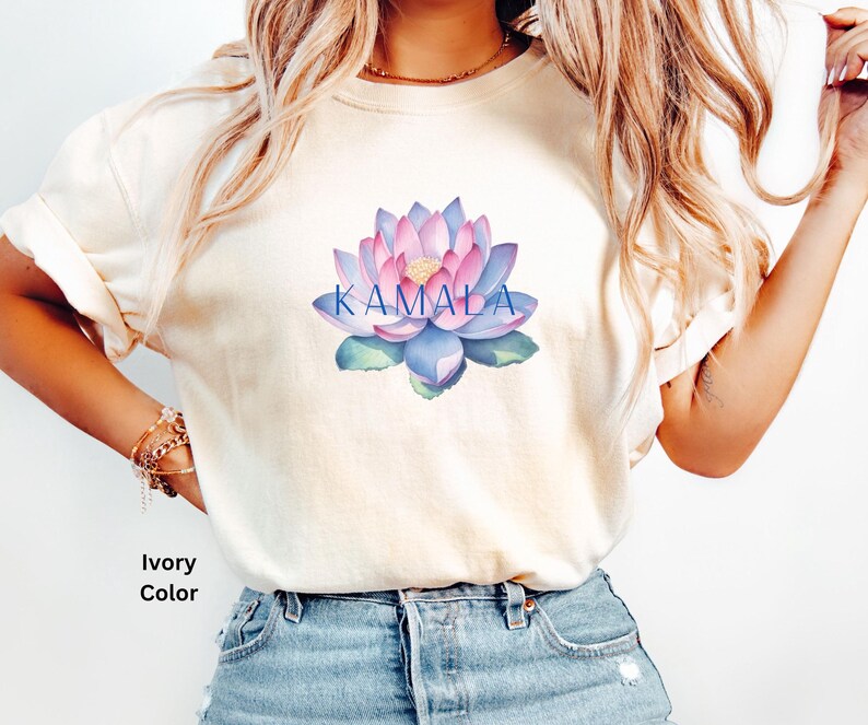 Kamala Lotus Watercolor Botanical 2024 Shirt Presidential Election ...