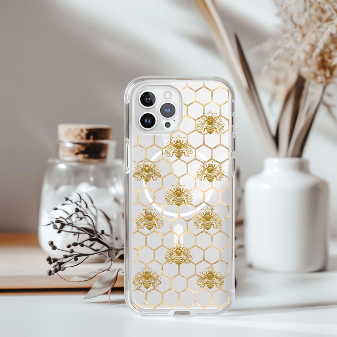 Bee Honeycomb Pattern iPhone Magsafe Gift for Friend Bridgerton Vibes ...