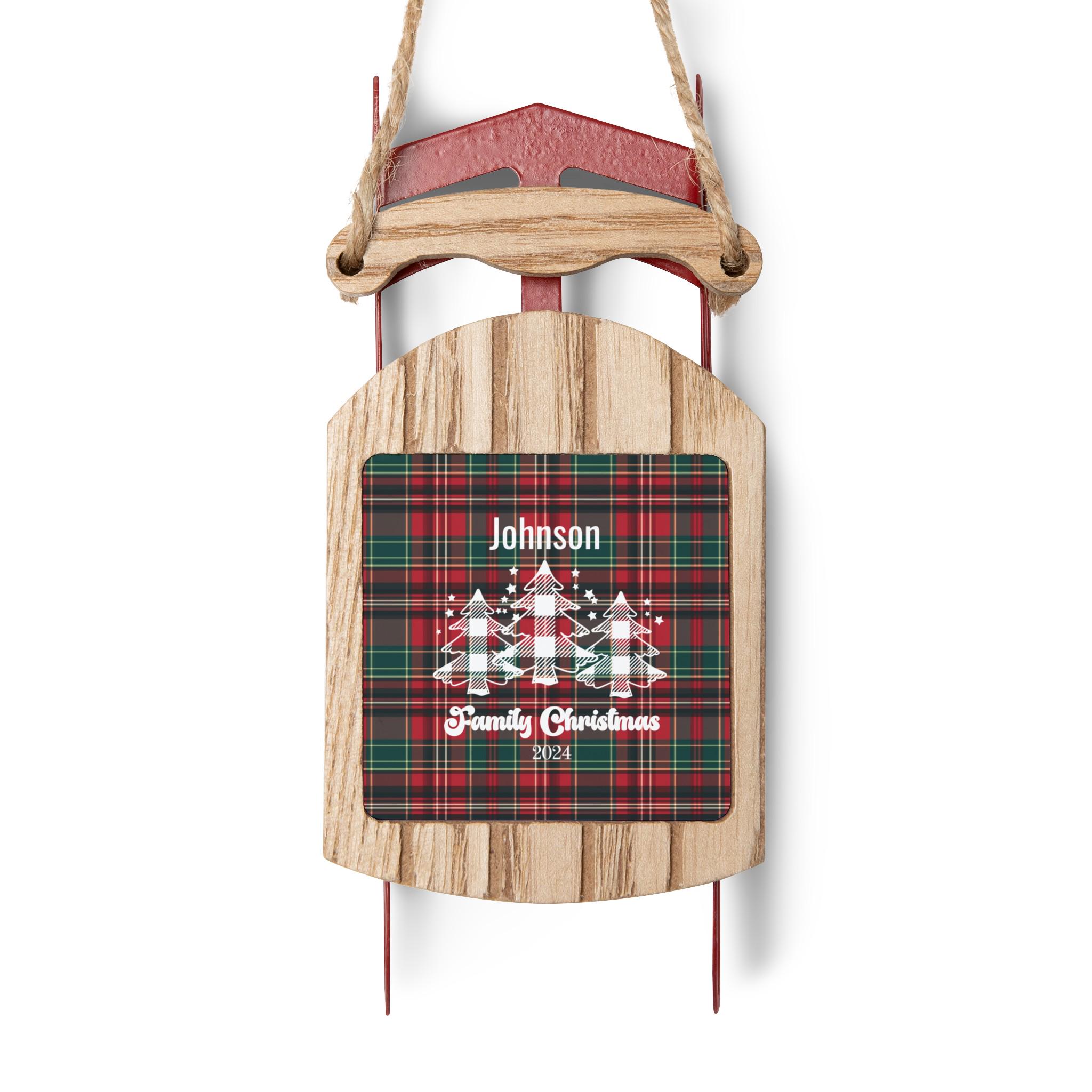 Custom Family Christmas 2024 Gift Sled Ornament Personalized Name Gift ...